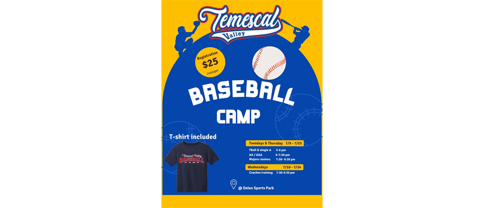 Temescal Valley Baseball - Registration